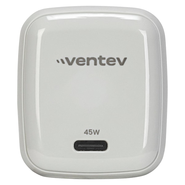 Ventev Ultrafast Gan Mini 45w Wall Charger And 5a Usb C To Usb C Cable, White WC45-CC264928 | Zoro